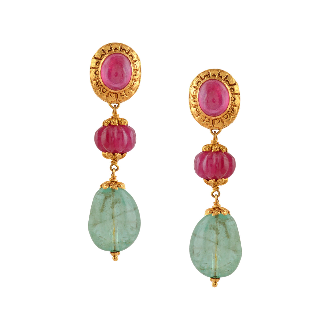 Buy Ruby and Emerald Gold Pearl Tops | Krishna Jewellers – Krishna Pearls